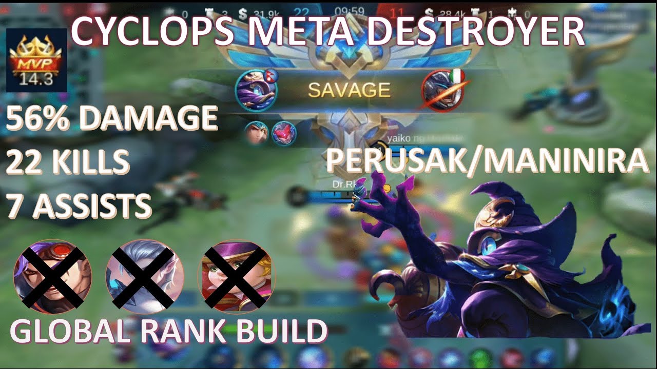 CYCLOPS META DESTROYER | CYCLOPS BEST BUILD & GAMEPLAY ~MLBB - YouTube