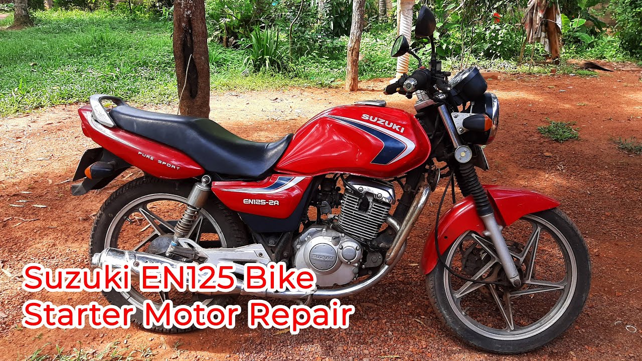 Suzuki EN125 motorcycle starter motor repair | Replace brushes ...