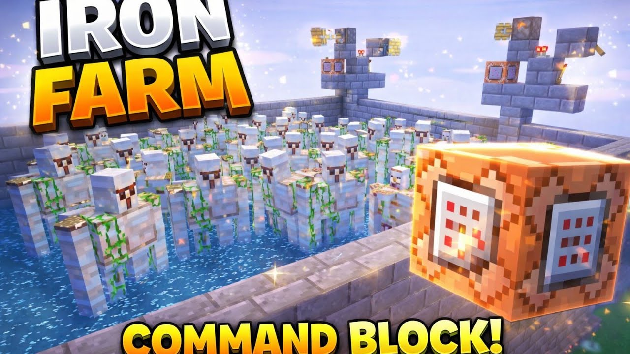 IRON FARM USING COMMAND BOLCK 😮 | MINECRAFT 😱😱 #minecraft #video #like ...