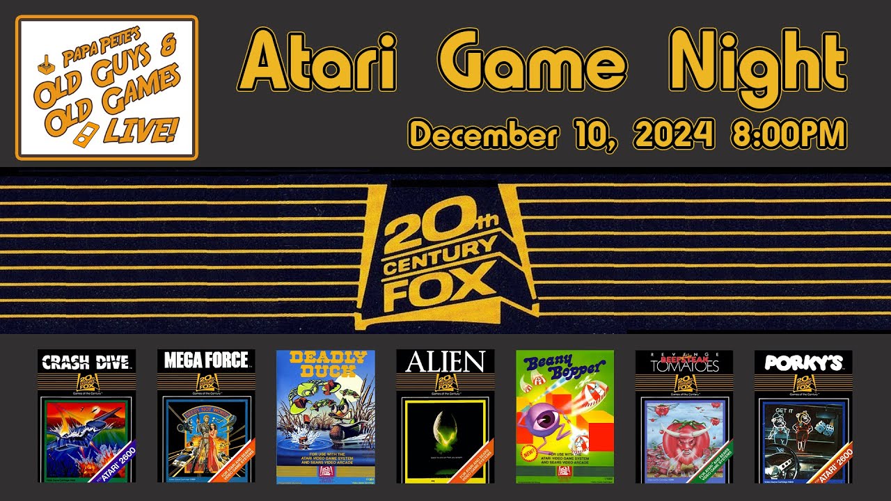 20th Century Fox - Atari 2600 - Atari Game Night - Papa Pete's Old Guys & Old Games!!! - YouTube