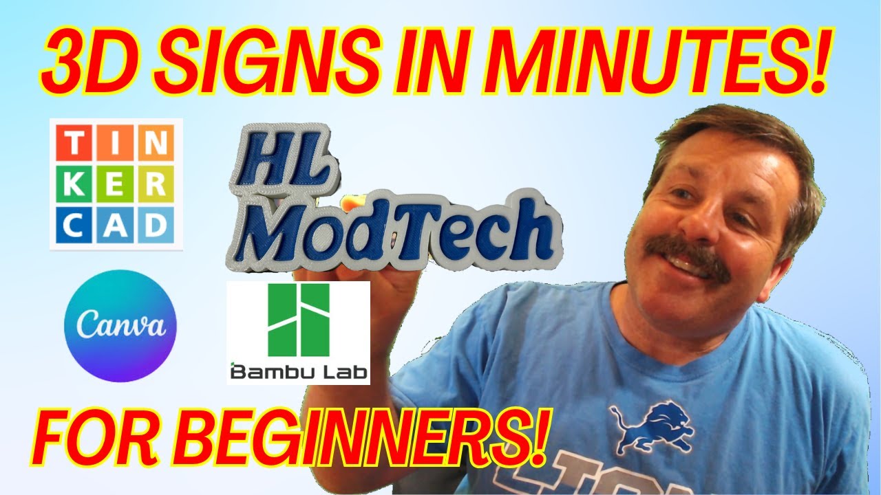 Make Signs to 3D Print in Minutes! Canva Tinkercad & Bambu Labs for ...
