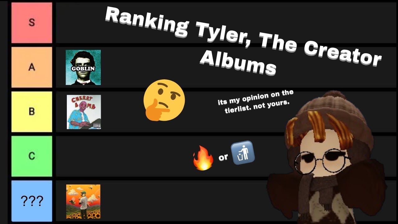 Ranking Tyler, The Creator Albums on a Tierlist - YouTube