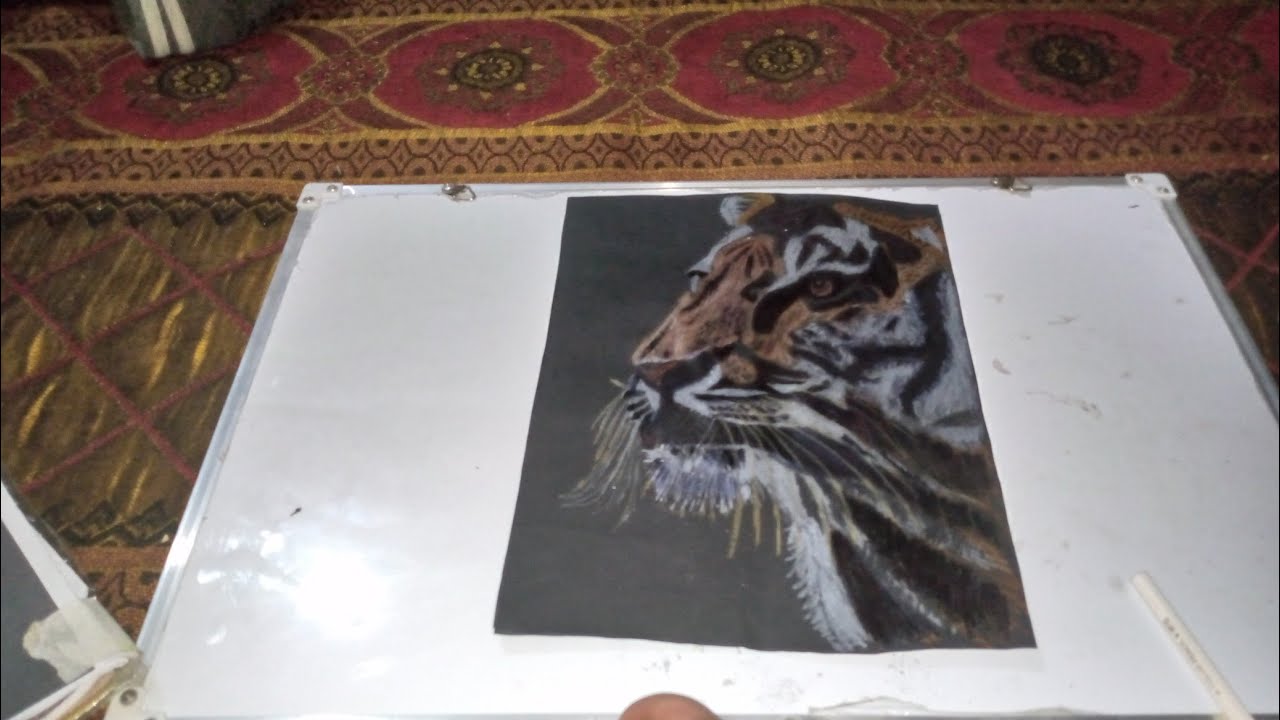 how to draw a tiger on a black paper. - YouTube