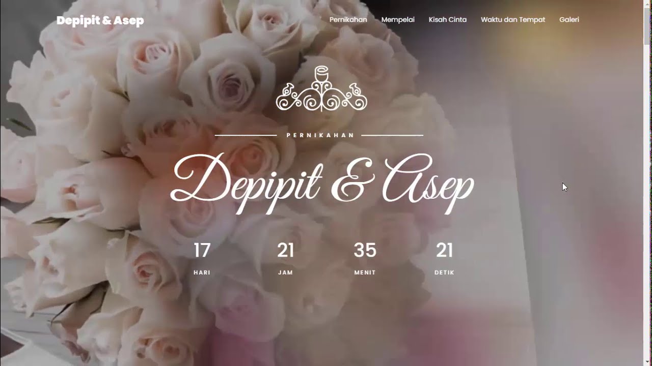 Contoh Template Website Tema 1 - Pernikahan Boostrap HTML 5 - Depipit ...