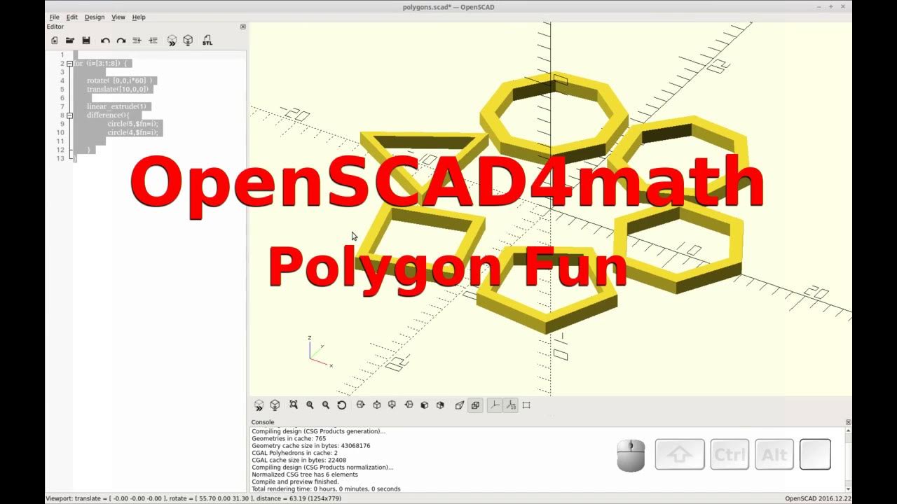 OpenSCAD - Math / Code / Print - Polygons - YouTube