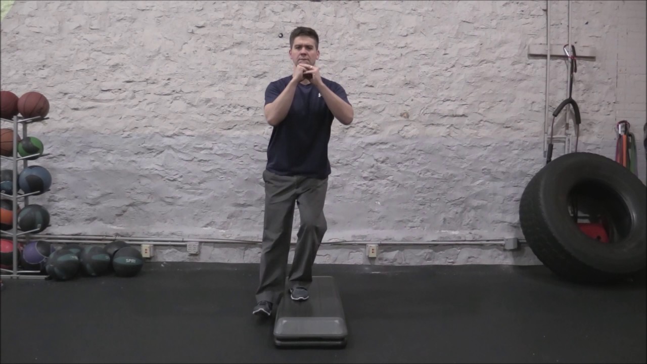 Single Leg Eccentric Step with Hop Variation - YouTube