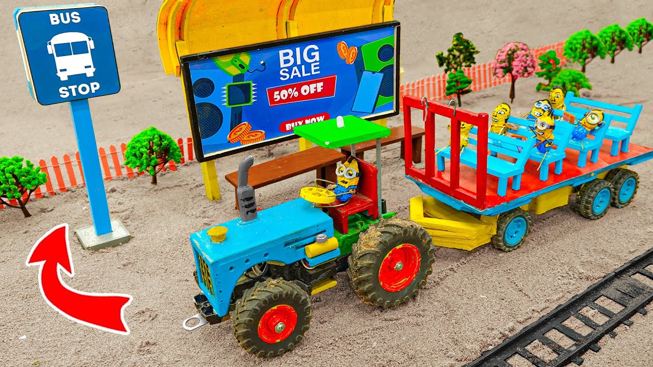 Top diy tractor making mini bus stop science project | diy mini ...