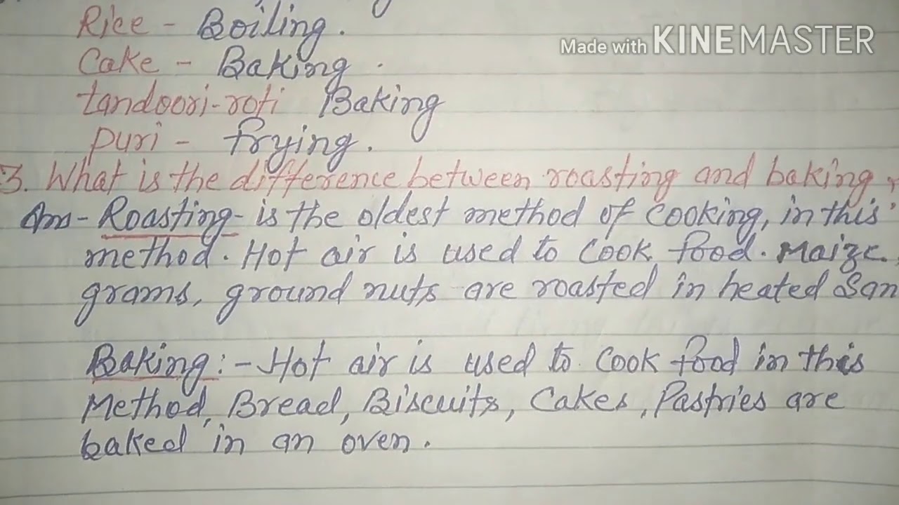 Science chapter-2 method of cooking and preserving food EXERCISE - YouTube