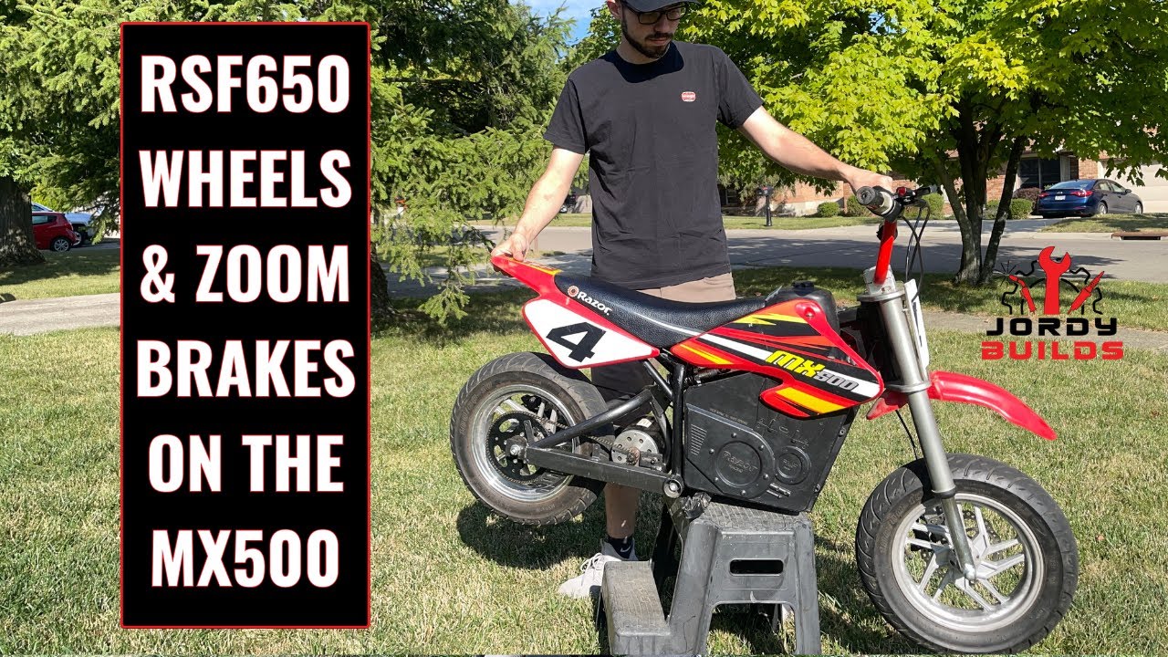 Installing RSF 650 Wheels and Zoom Brakes on my Razor MX500 - YouTube