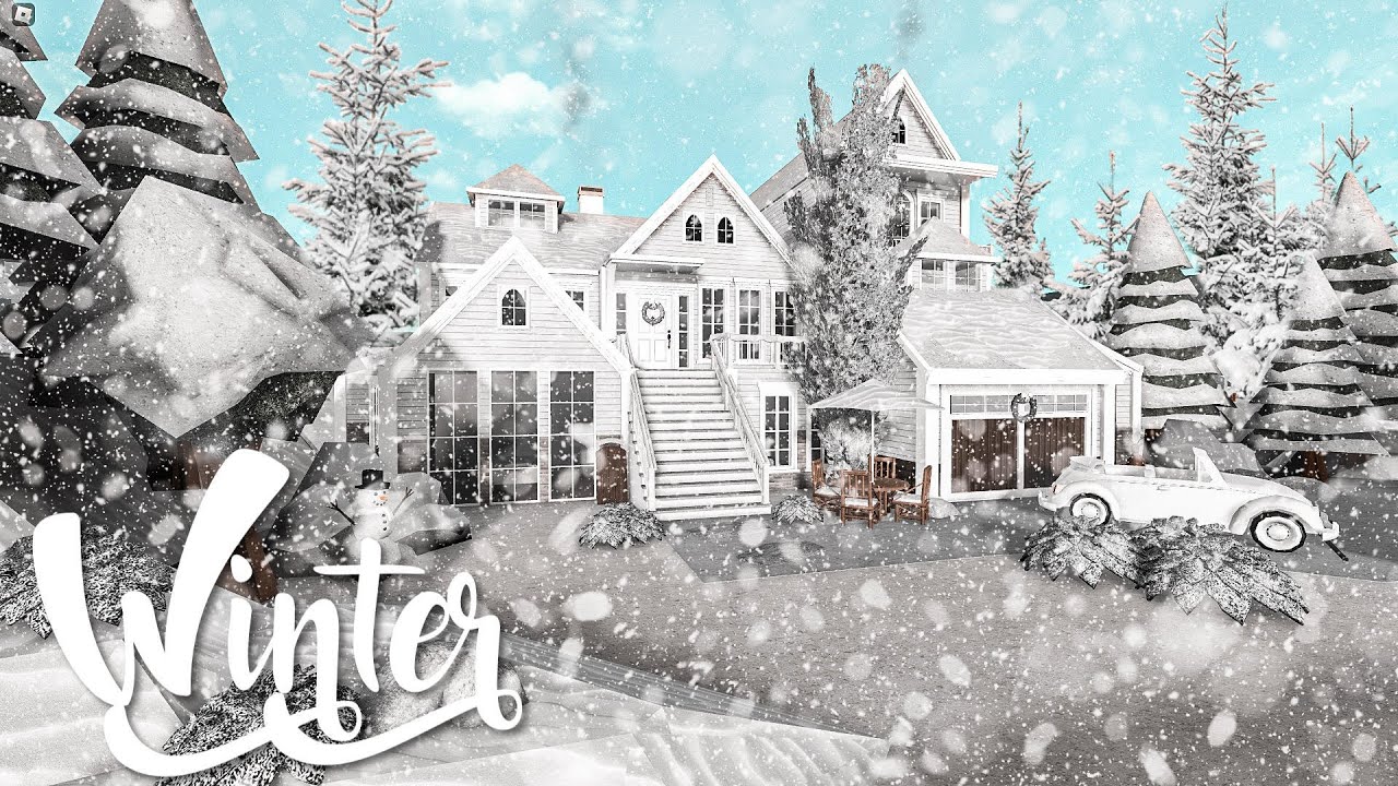 Winter Mansion Getaway 60K Bloxburg Speedbuild - YouTube
