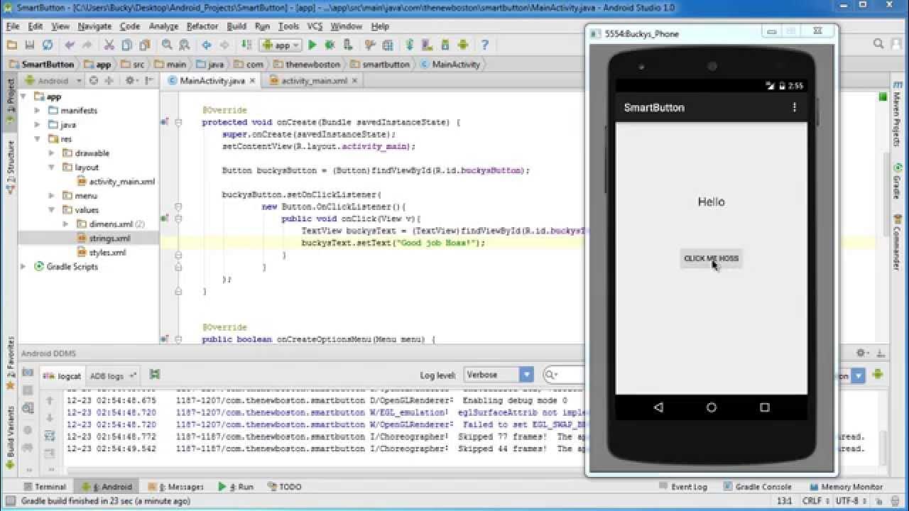 Android App Development for Beginners - 19 - Event Listener and Callback Method - YouTube