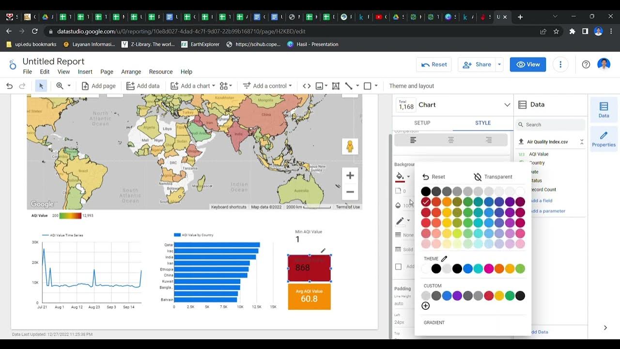 Pembuatan Dashboard Air Quality Index Menggunakan Google Data Studio - YouTube