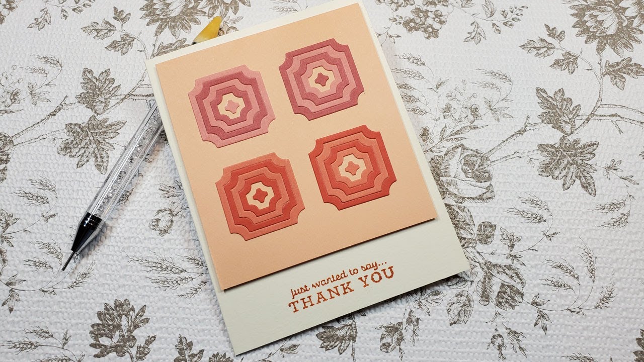 Thank You Card with Spellbinders Color Block Mini Inverted Squares S1 ...