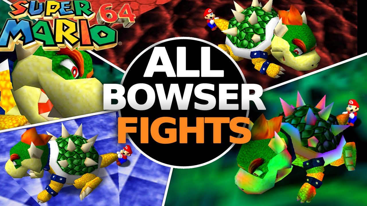 Super Mario 64 - BOWSER Final Boss | All 3 Fights - YouTube