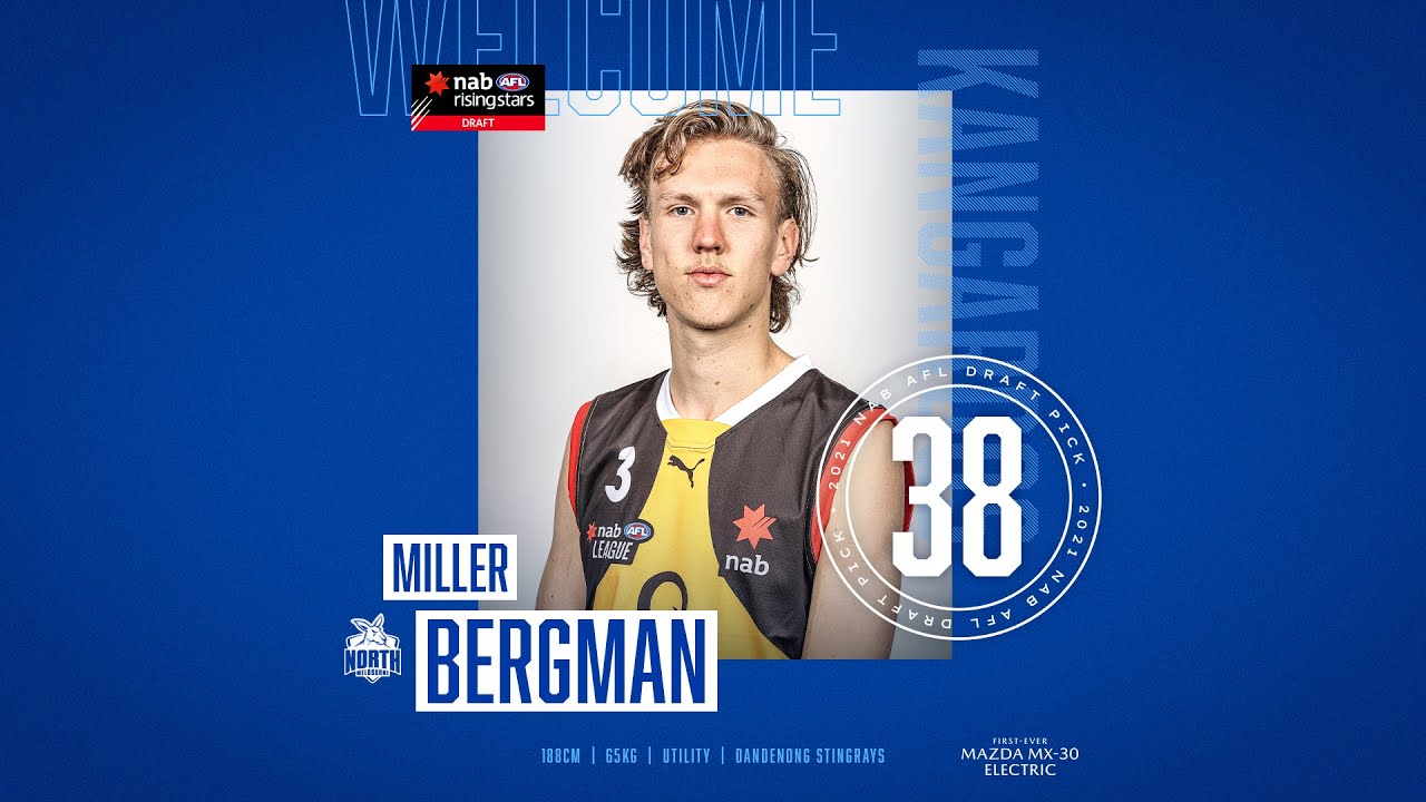 Pick 38: Miller Bergman in action (NAB AFL Draft, 2021) - YouTube