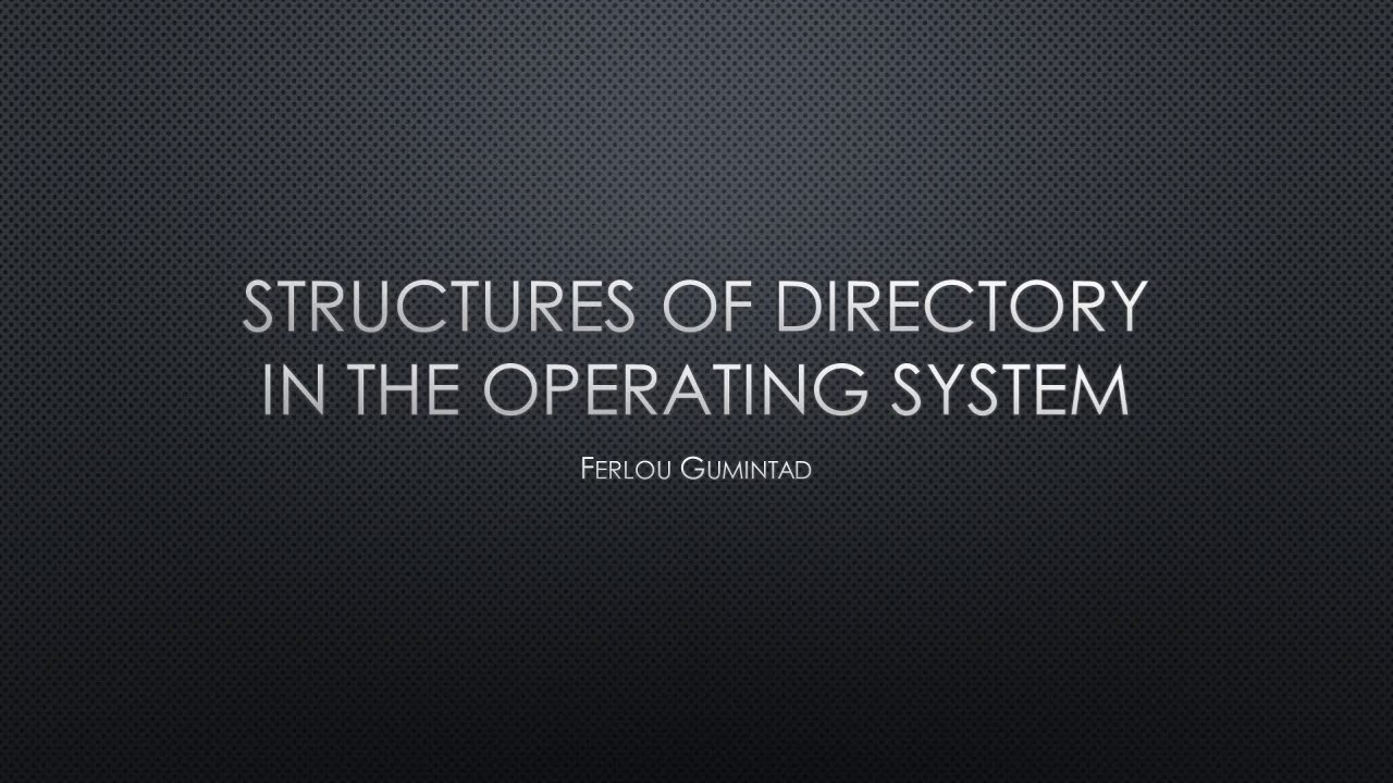 Structures Of Directories In An Operating System Youtube