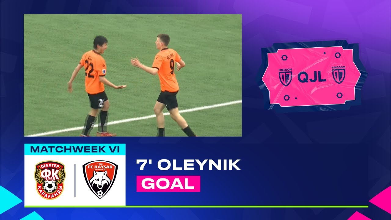 Freedom QJ League 2024. Matchweek VI. Shakhtyor 1-0 Kaisar. Gleb Oleynik - YouTube
