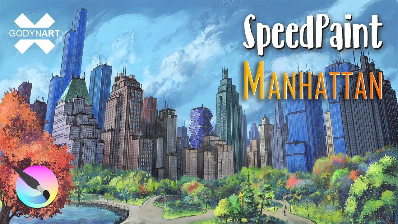 How to draw the Manhattan / Как нарисовать Манхэттен - YouTube