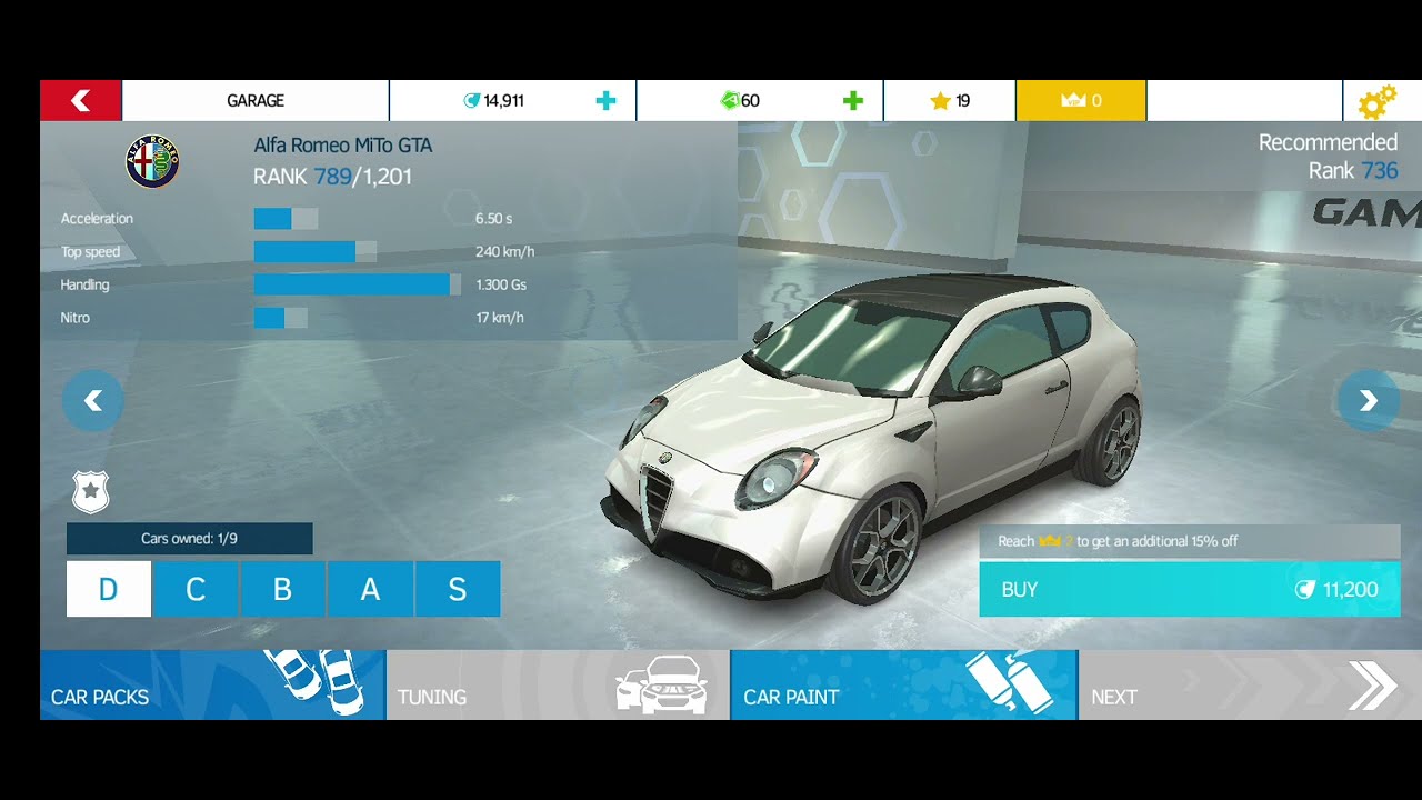 Buying a new car in Asphalt Nitro | Alfa romeo Mito GTA - YouTube