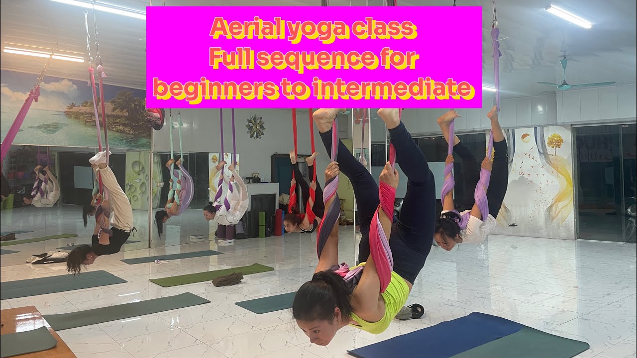 Aerial yoga class/ full class sequence for beginners to intermediate ...
