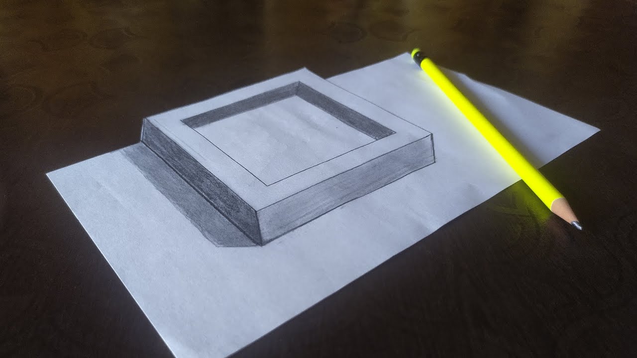 3D drawing on paper - 3D Trick Art on paper ... #drawing #3d - YouTube