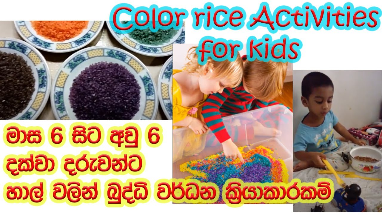 හාල් වලින් දරුවන්ගේ බුද්ධි වර්ධන ක්‍රියාකාරකම් | Color Rice Activities ...