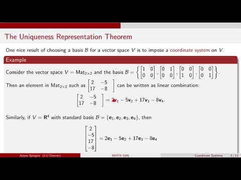 MATH 3191: The Uniqueness Representation Theorem - YouTube