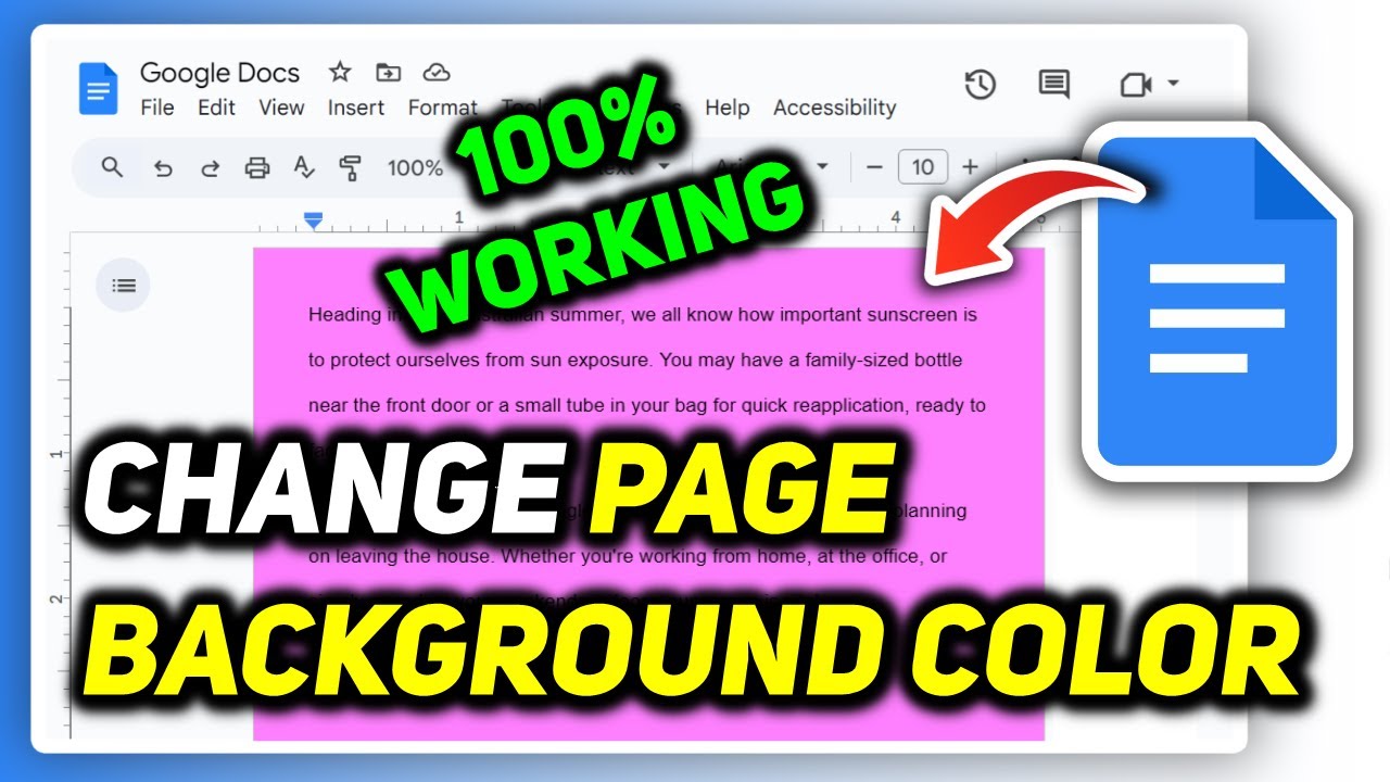 How to Change Page Background Color in Google Docs - YouTube