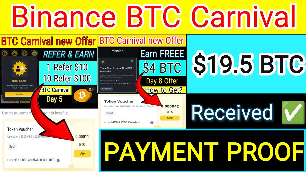BTC Carnival Payment Proof | Claim token voucher - YouTube
