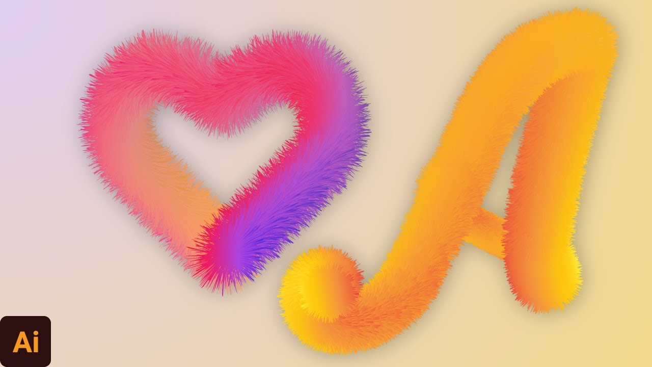 How to Create a Realistic 3D Fur Effect in Adobe Illustrator | Fur Text ...