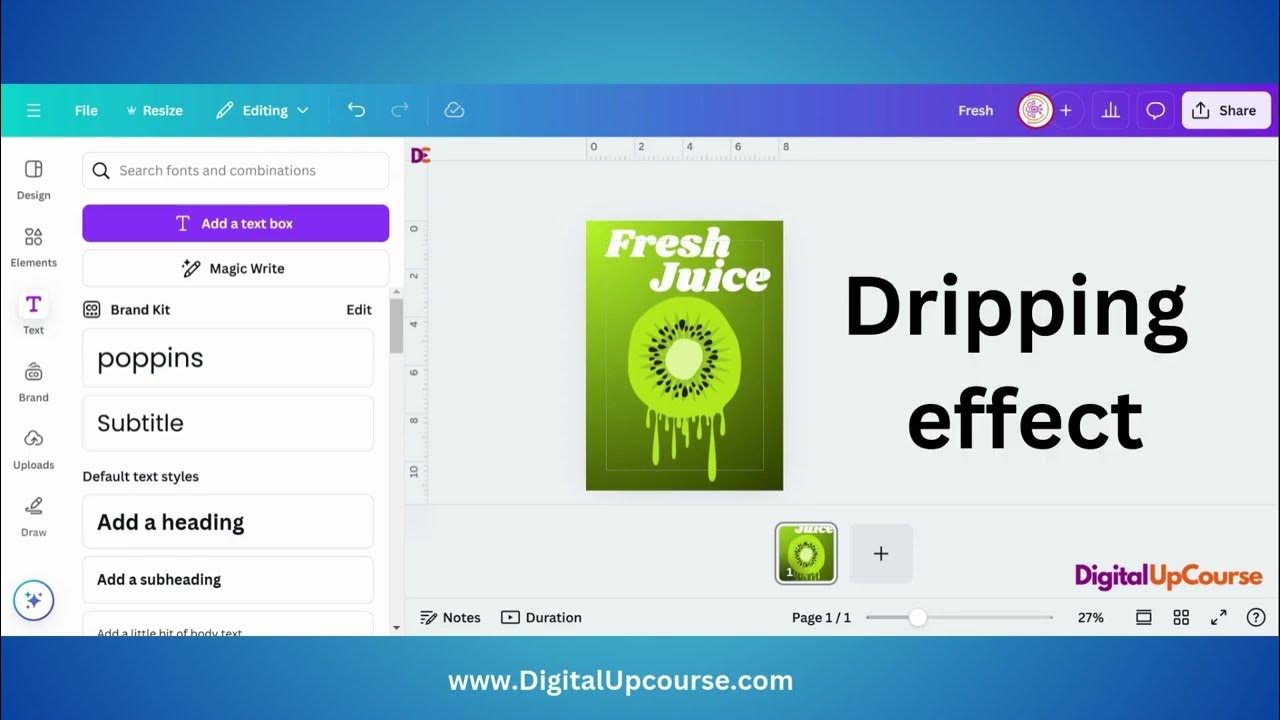 How to Create a Kiwi Dripping Effect in Canva: Easy Step-by-Step Tutorial | Canva Short 03 - YouTube