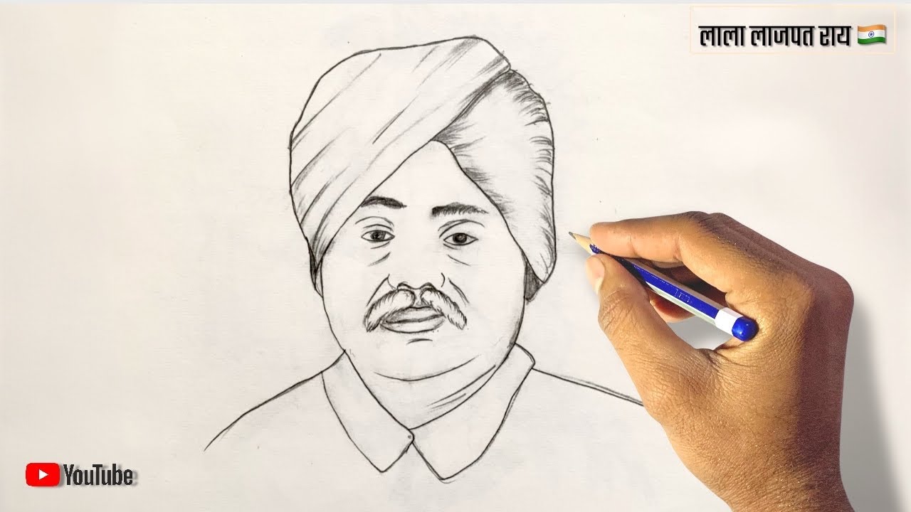 Lala Lajpat rai drawing sketch - YouTube