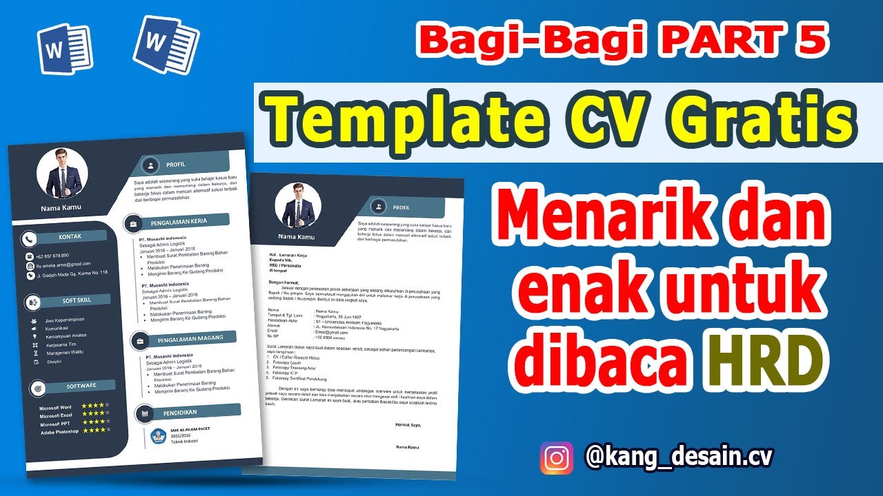 Template CV dan Surat Lamaran Kerja Word Gratis Download | #5 - YouTube