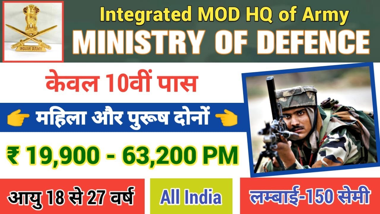 Army HQ of MOD Vacancy 2022, Integrated HQ of MOD Recruitment 2022, HQ ...