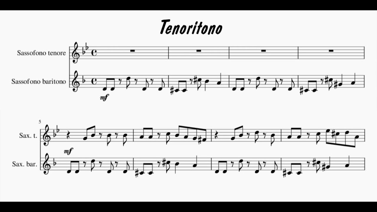 Tenoritono, duet for tenor and baritone sax with partiture - YouTube