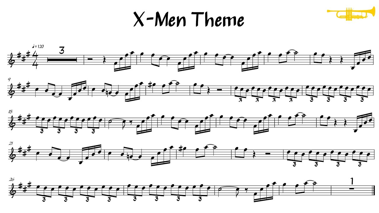 X Men Theme - Play Along for Trumpet - YouTube