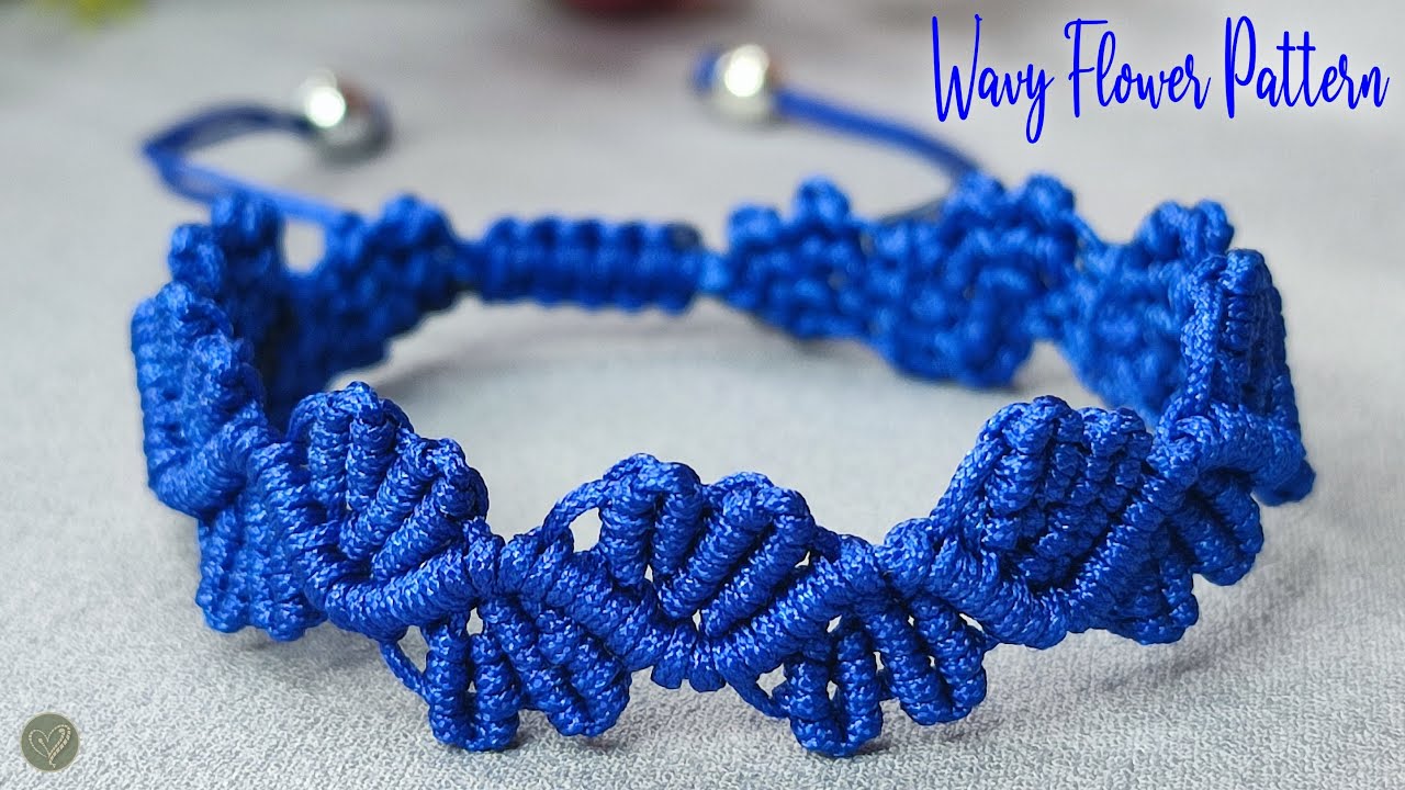 Macrame Bracelet Wavy Flower Pattern | Macrame Bracelet Tutorial - YouTube