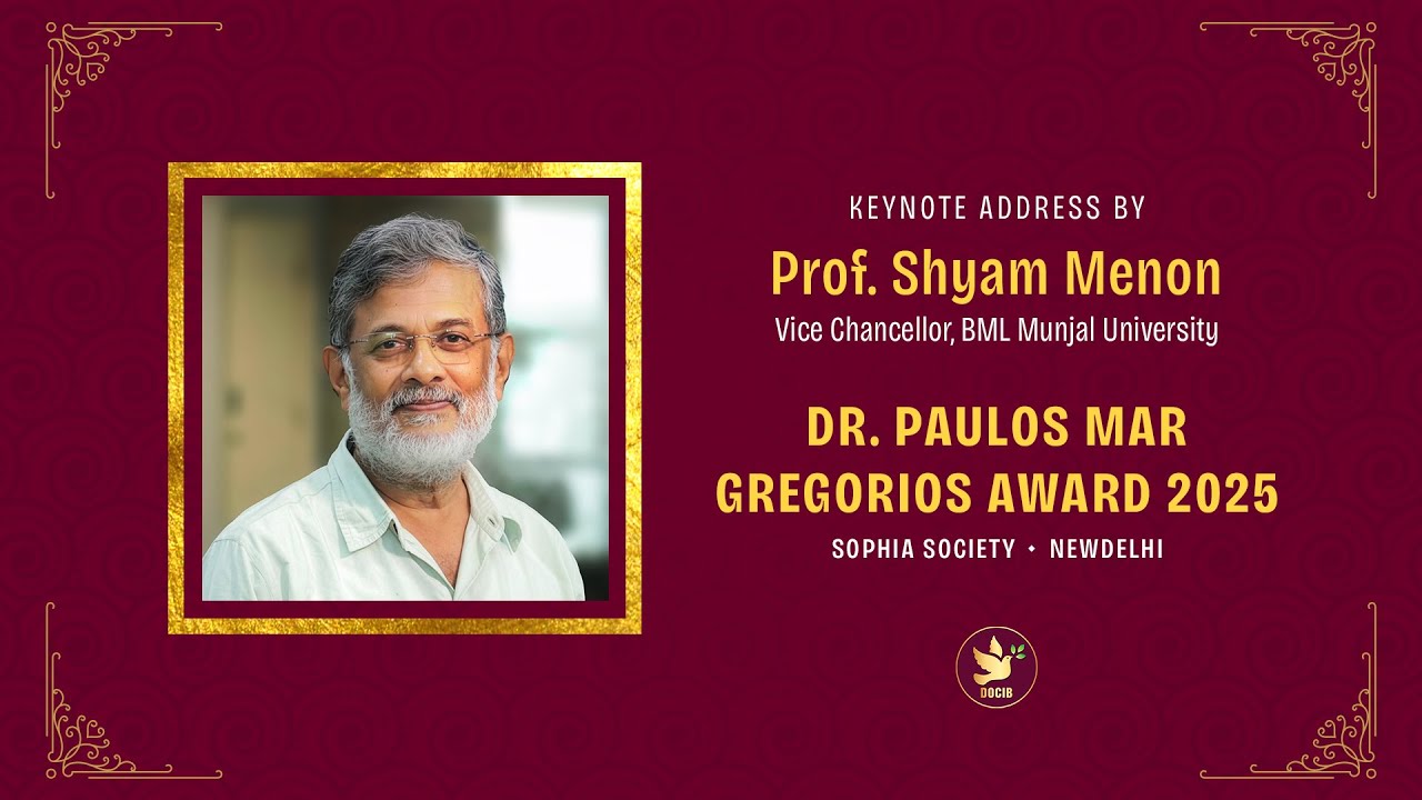 PMG Award 2025: Keynote Address - Prof. Shyam Menon | DOCIB Media - YouTube