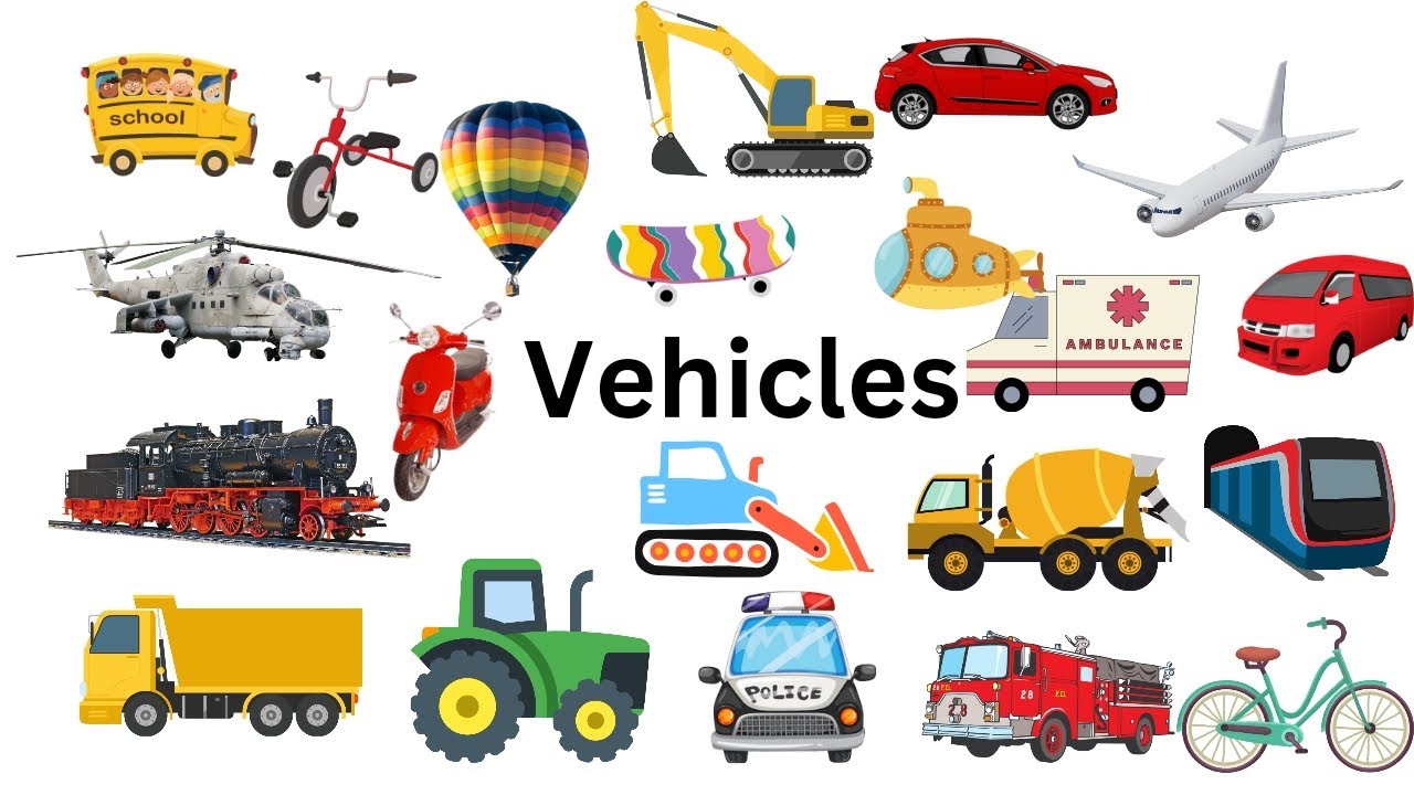 vehicles||vehicles name in English||English vocabulary #learning #kids ...