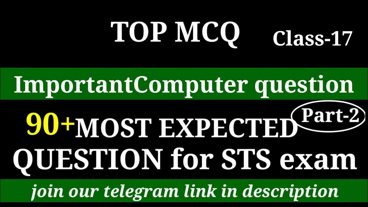 Imp Computer question for STS exam|| All competitive exam - YouTube