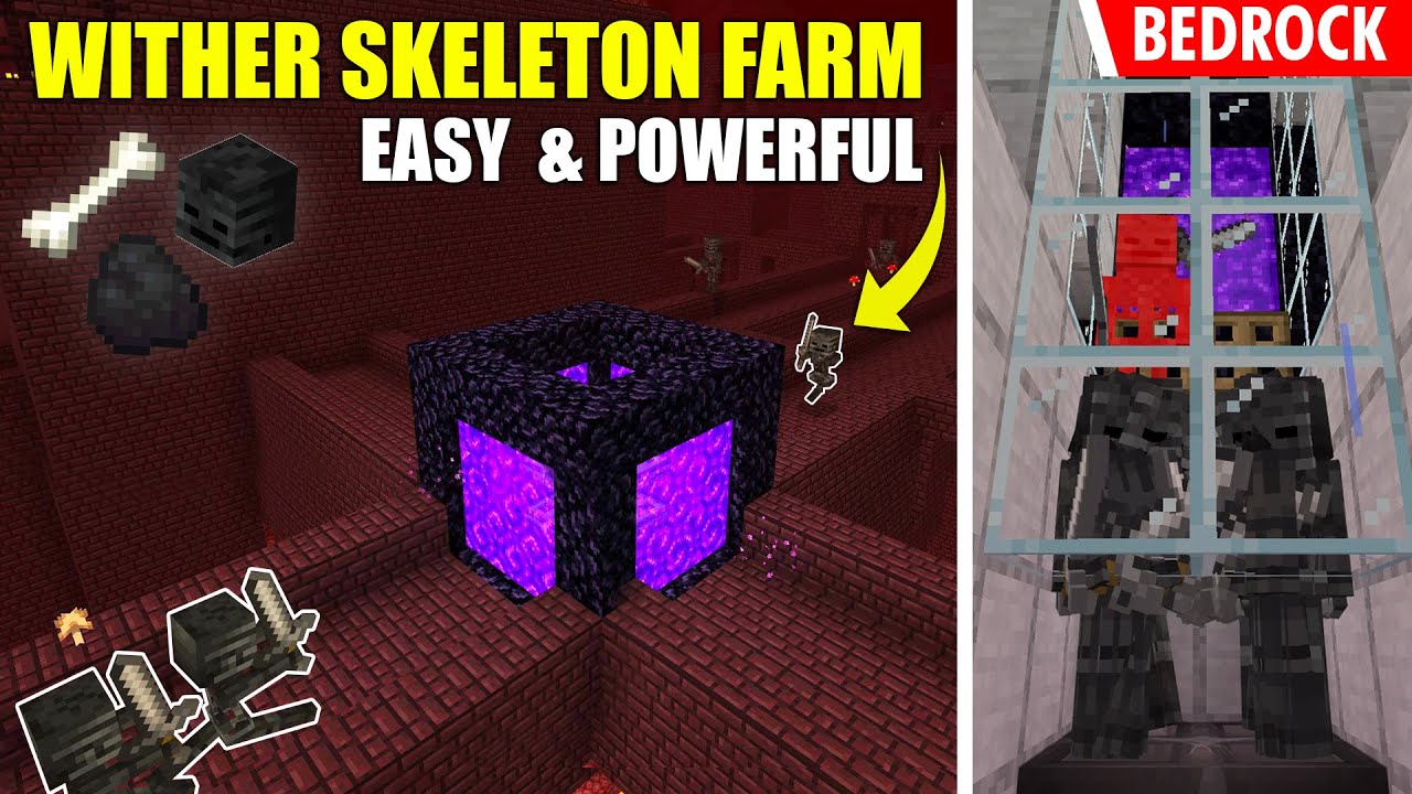 EASY 1 19 WITHER SKELETON FARM Infinite Wither Skull Coal Bone EASY 1 19 WITHER SKELETON FARM Infinite Wither Skull Coal Bone