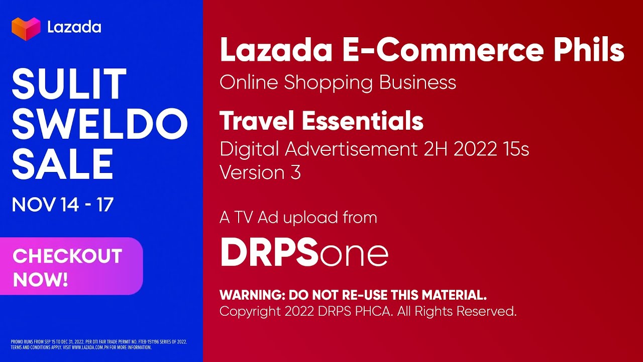 Lazada Travel Essentials Digital Ad 2H 2022 15s (Philippines, Version 3 ...