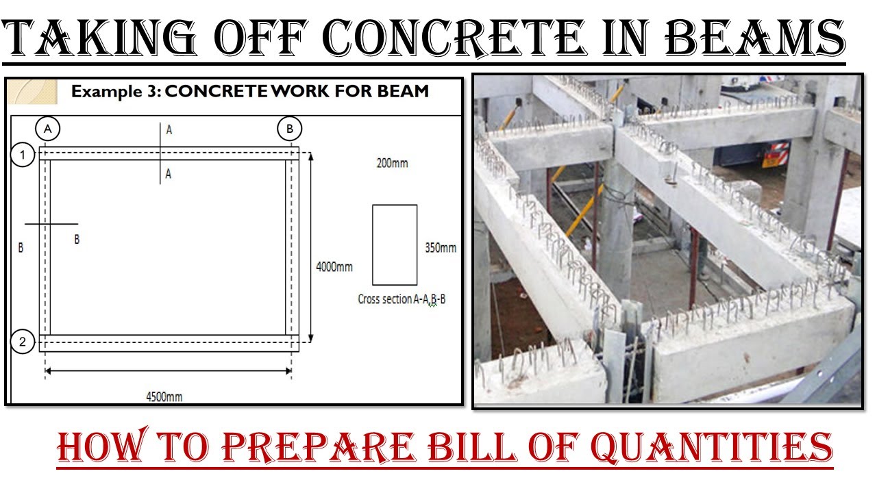 TAKING OFF CONCRETE IN BEAMS AND ENTERING IT IN A BILL OF QUANTITIES ...