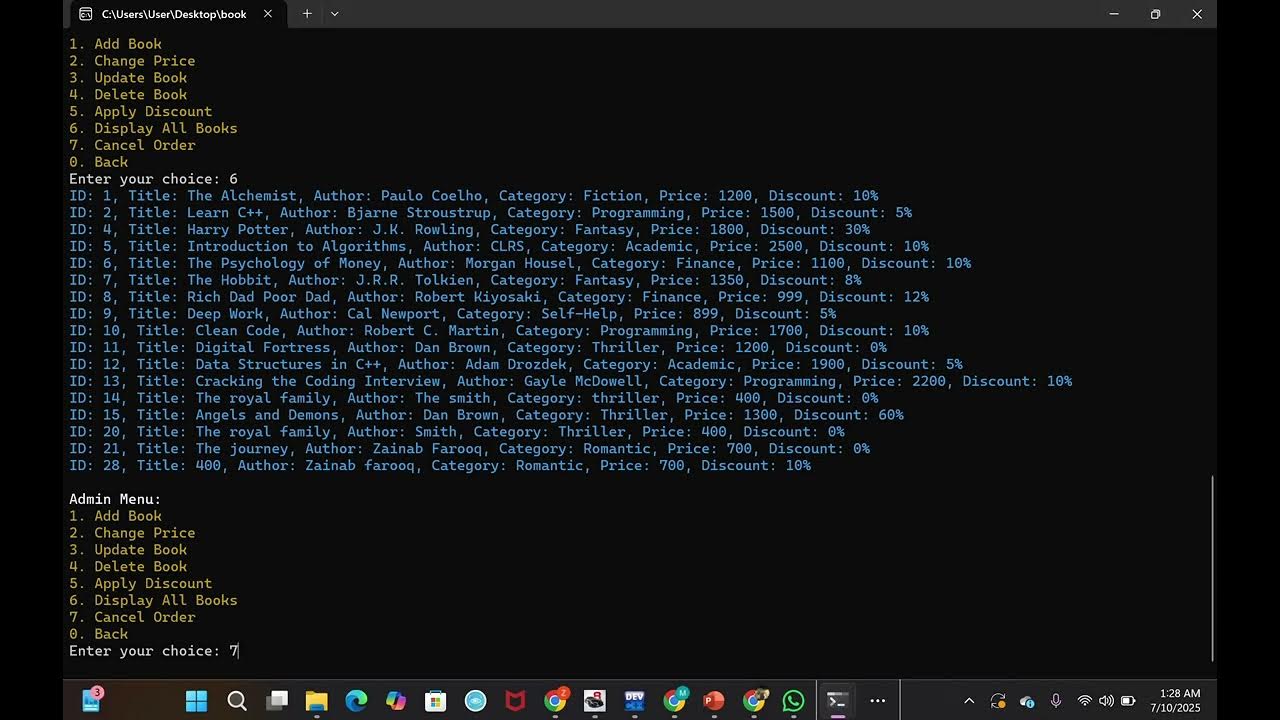 Bookstore Management System in C++ | First Semester Project | UET ...