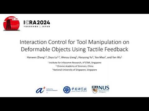 Interaction Control for Tool Manipulation on Deformable Objects Using Tactile Feedback - @ICRA ...