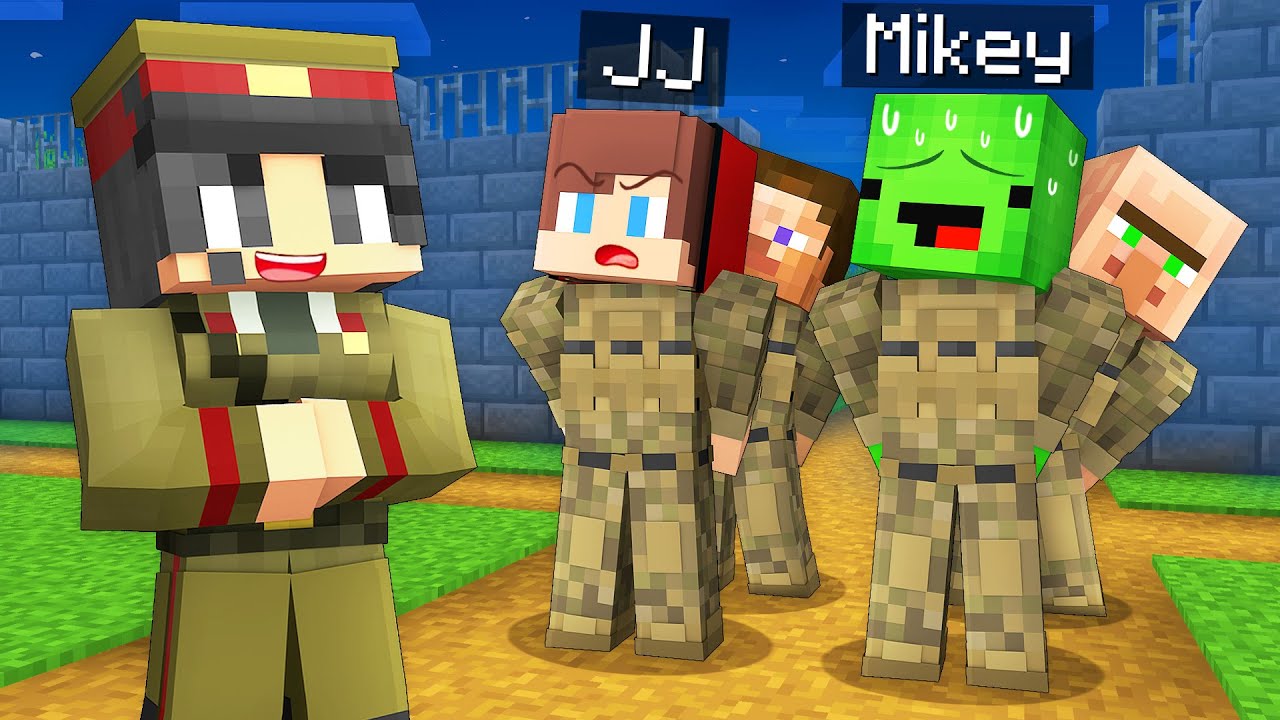 JJ and Mikey are in the Army - Maizen Minecraft Animation - YouTube
