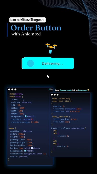 Animated Order Button Using HTML & CSS #coding #learnskillswithayush #skill #programming - YouTube