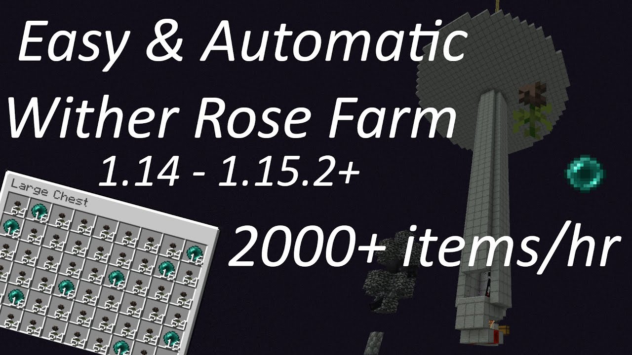 Minecraft Automatic Wither Rose AFK Farm - Easy & Quick 2000+ Wither ...
