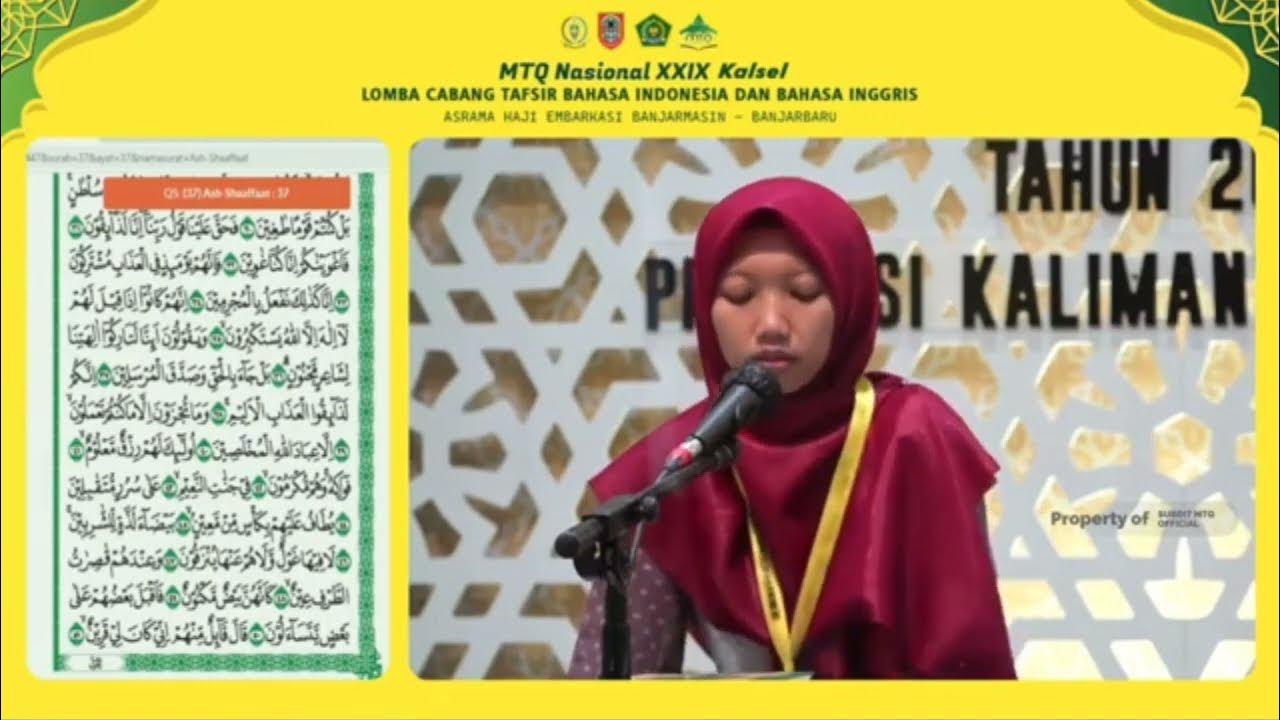 JUARA 2 FINAL RIFDAH FARNIDAH (DKI JAKARTA) | TAFSIR BAHASA INDONESIA PUTRI MTQ NASIONAL 2022 ...
