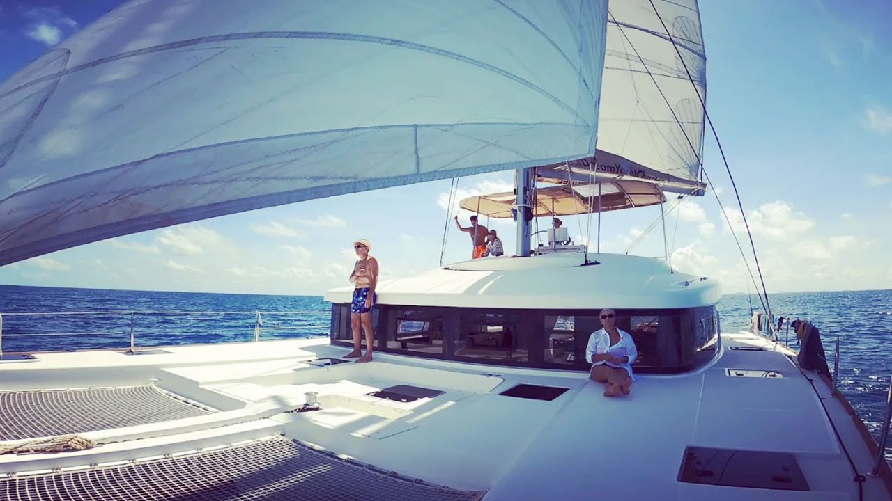 Sailing Spacious Lagoon 52F Catamaran in British Virgin Islands - YouTube
